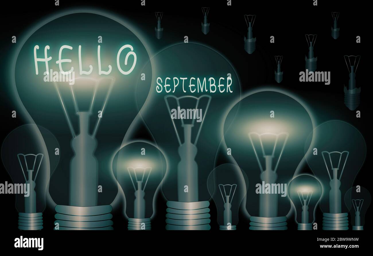 Text sign showing Hello September. Business photo showcasing greeting ...