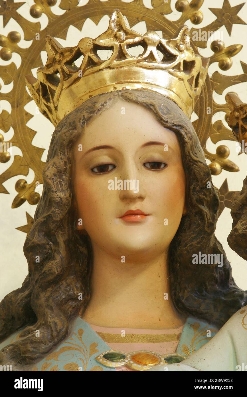 Mary Help of Christians, statue in Parish Church of the Sacred Heart of ...