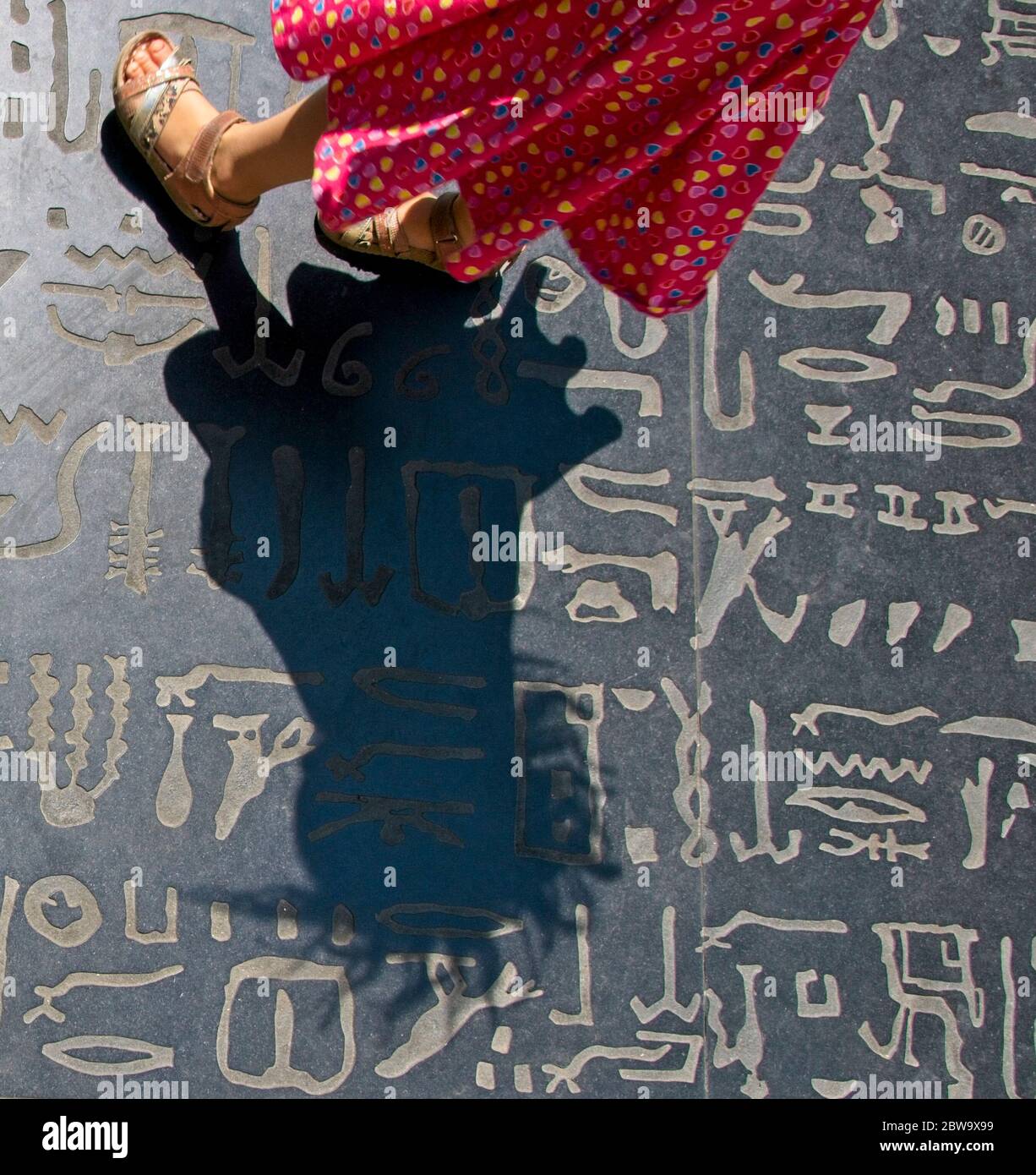 Enlarged Rosetta Stone on La place des Écritures in Figeac the ...