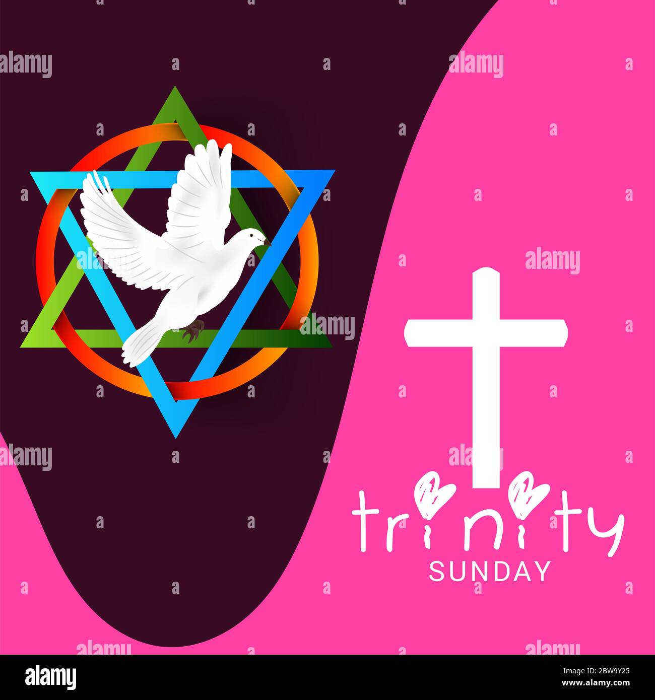 Vector illustration of a Background for Trinity Sunday Stock Photo - Alamy
