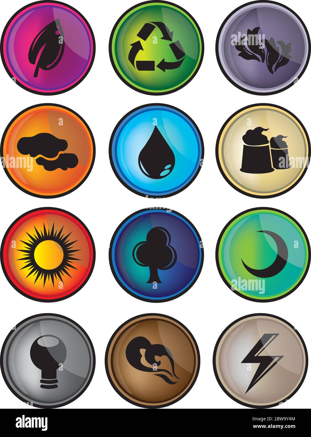 A set of 2D Environmental Conservation Icons/Buttons Stock Vector Image ...