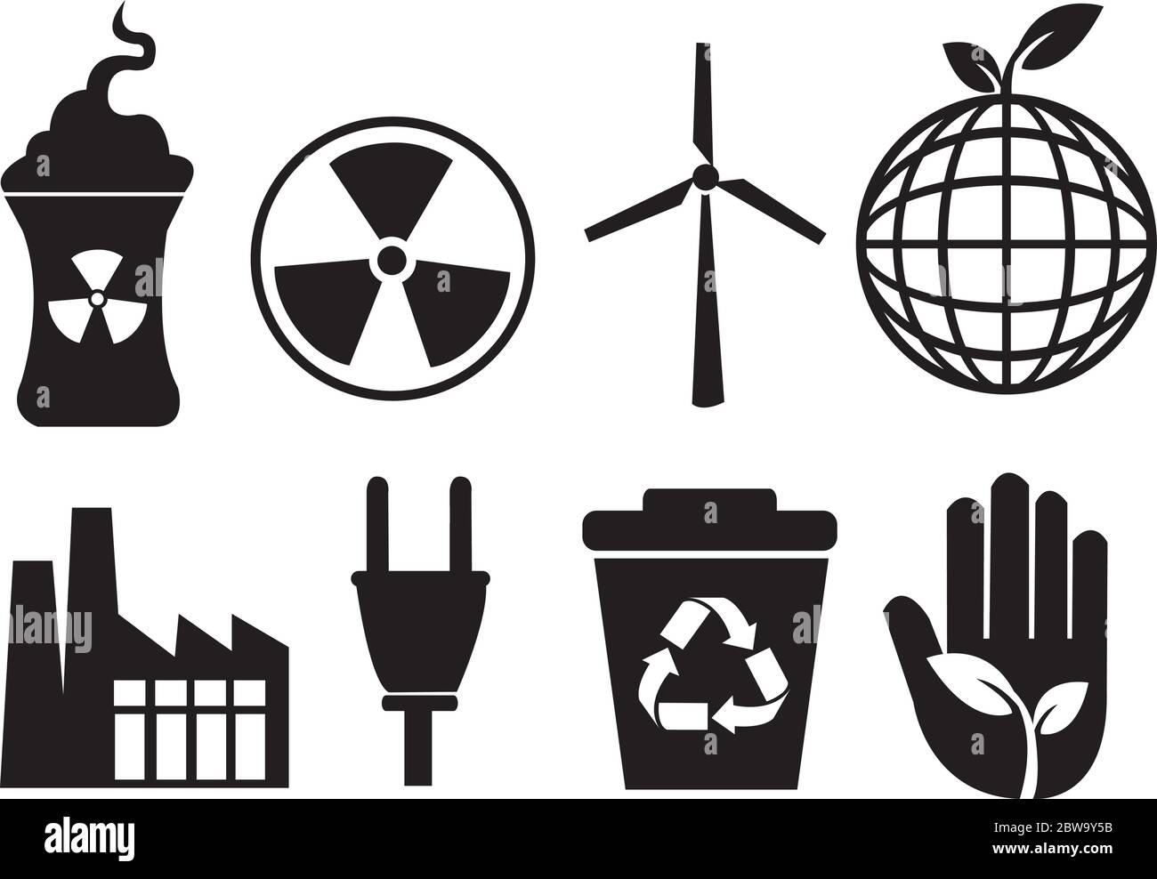 A group of Enviromental icons in black. Vector illustration Stock ...