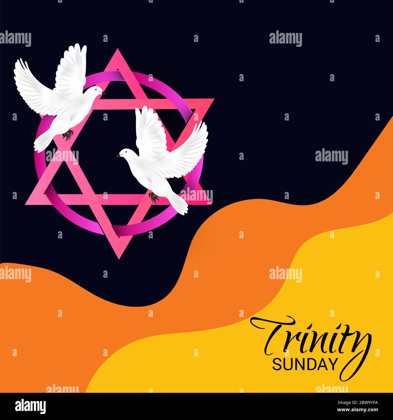 Vector illustration of a Background for Trinity Sunday Stock Photo - Alamy