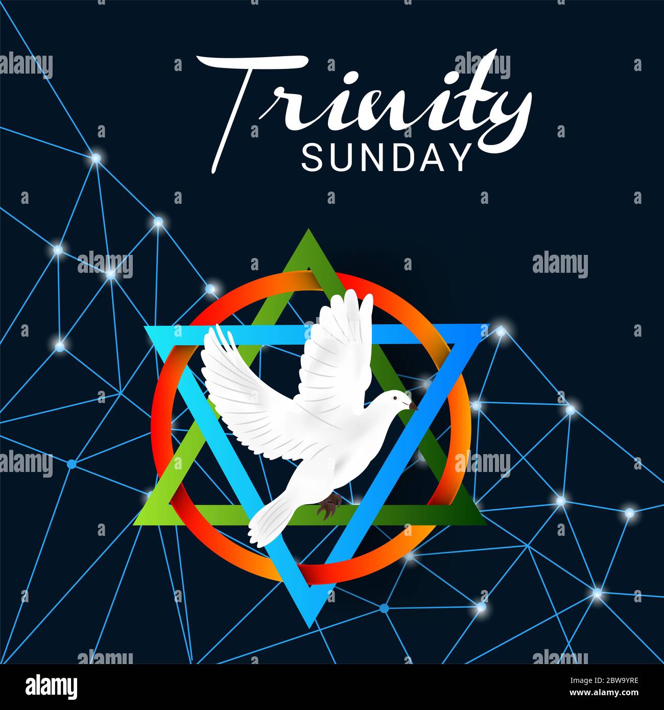 Vector illustration of a Background for Trinity Sunday Stock Photo - Alamy