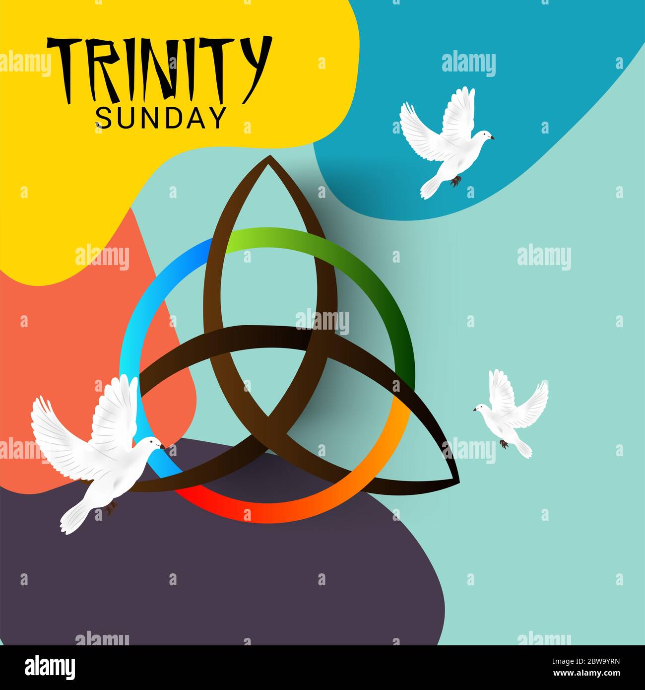 Vector illustration of a Background for Trinity Sunday Stock Photo - Alamy