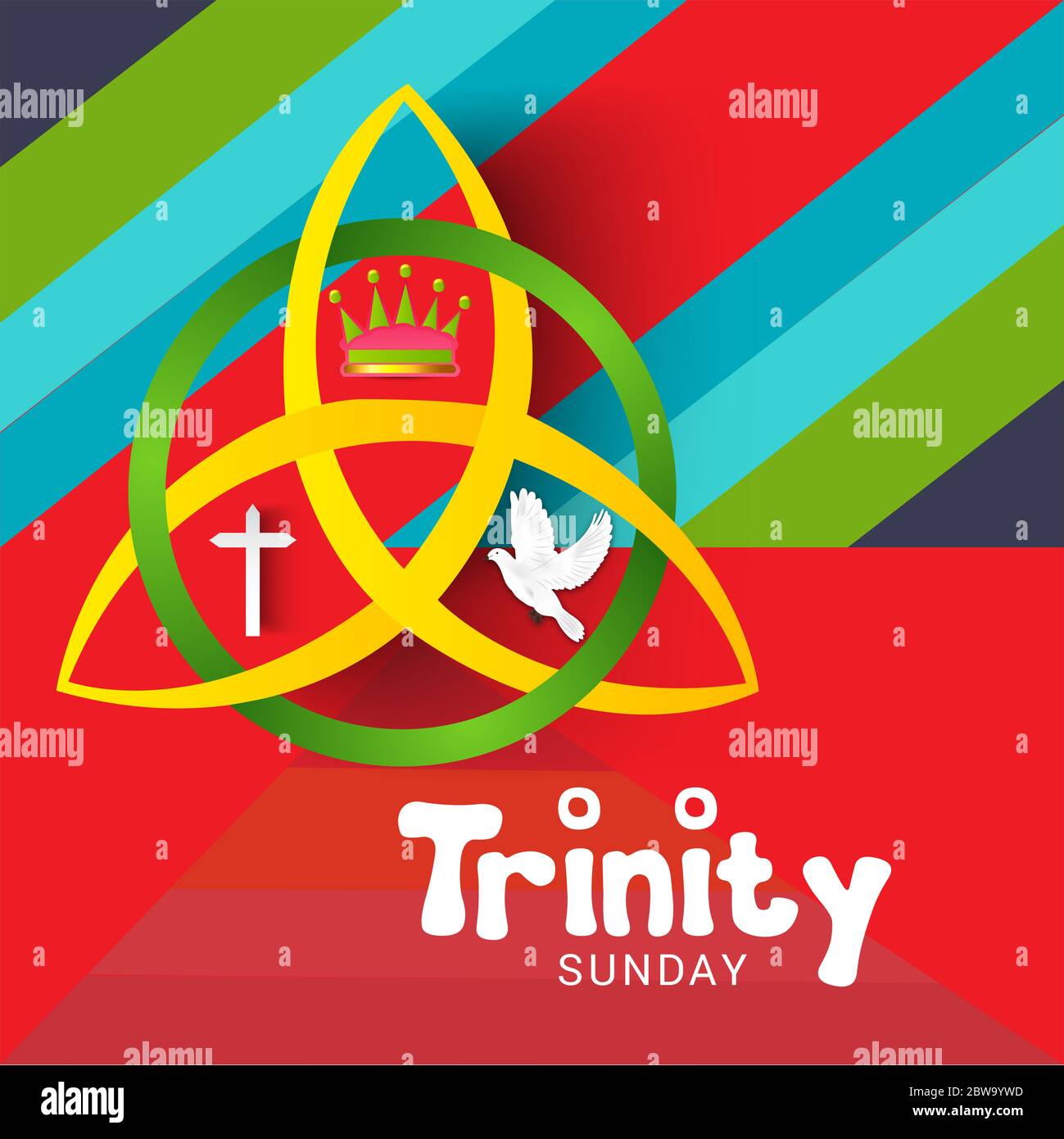 Vector illustration of a Background for Trinity Sunday Stock Photo - Alamy