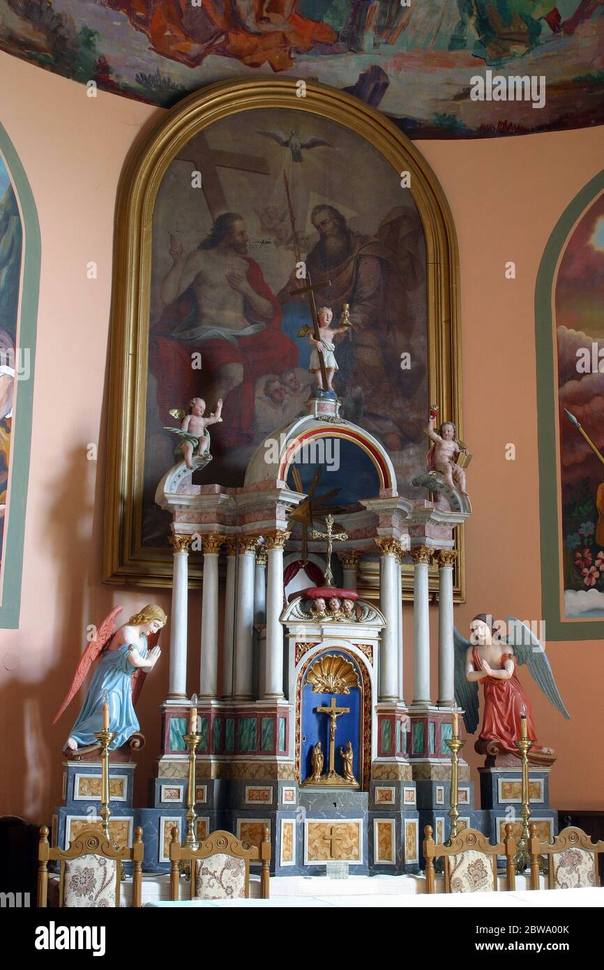 The main altar is the Parish Church of the Holy Trinity in Kraljevec na ...