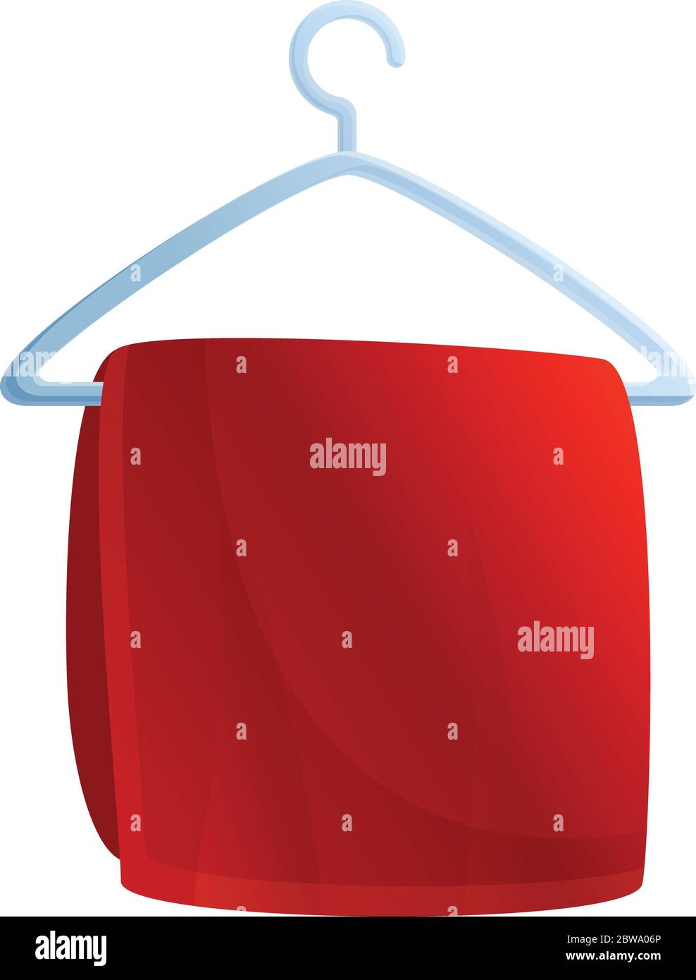 Bath towel on hanger icon. Cartoon of bath towel on hanger vector icon ...