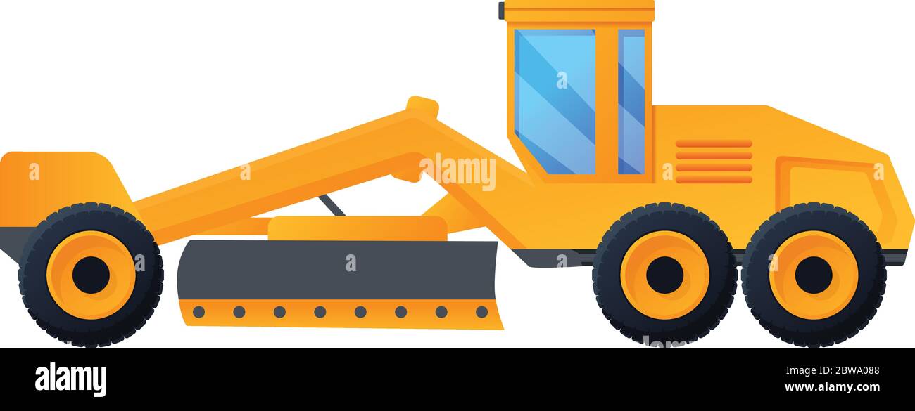 Road grader machine icon. Cartoon of road grader machine vector icon ...
