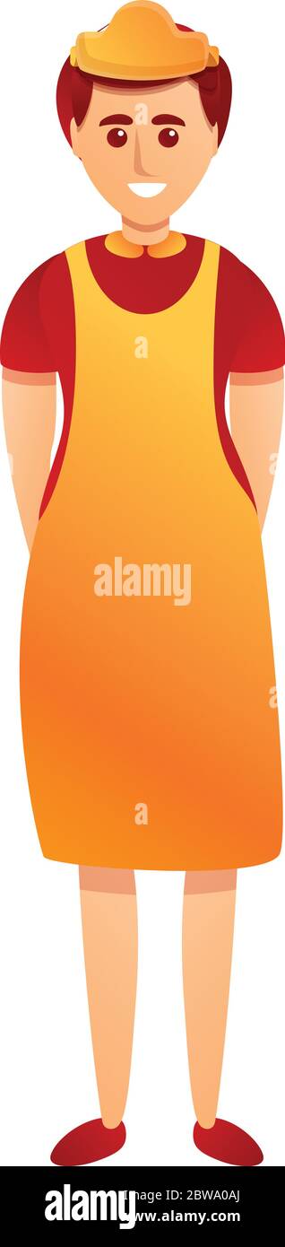 Woman room service icon. Cartoon of woman room service vector icon for ...