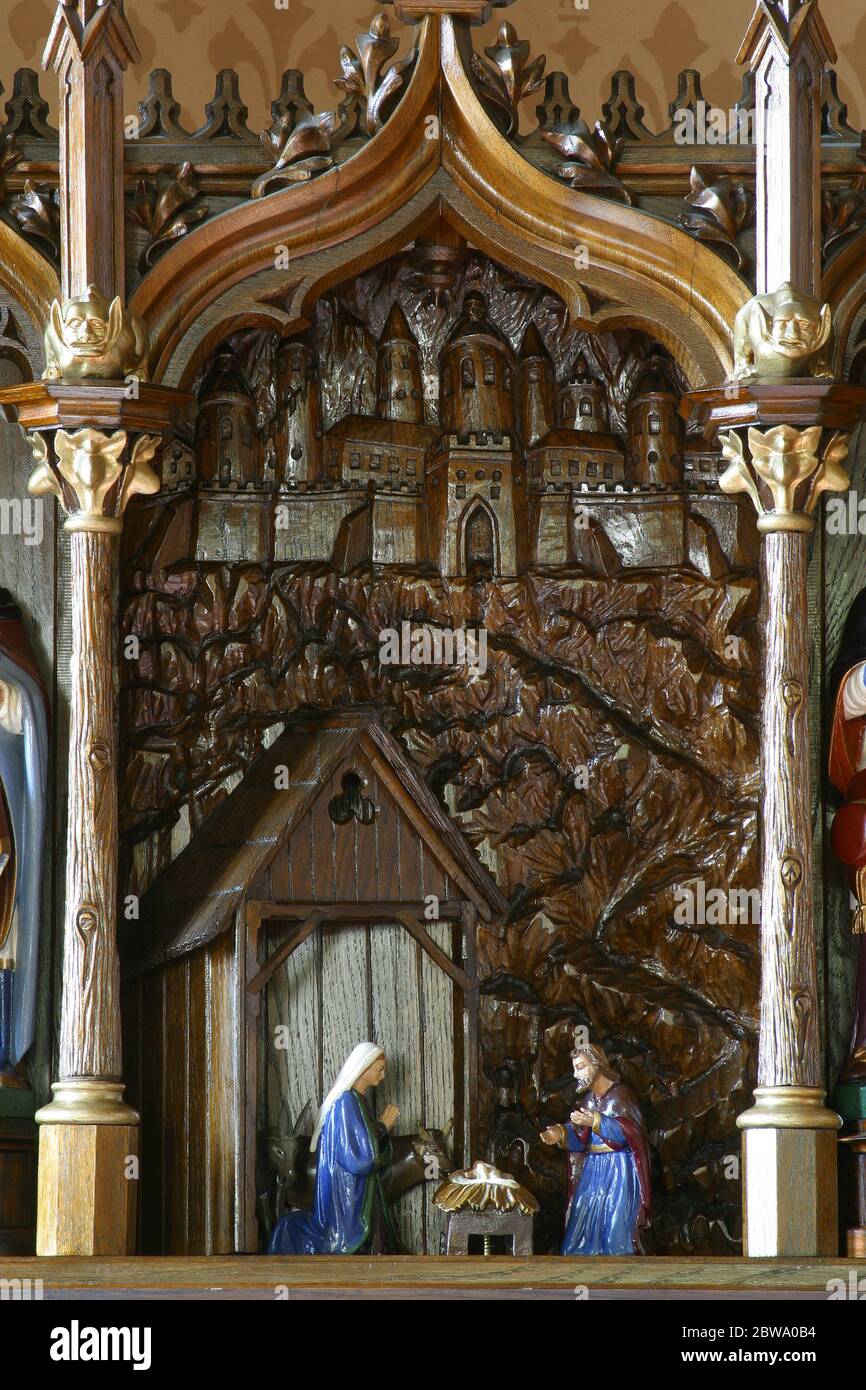 Birth of Jesus, main altar at St. Catherine of Alexandria Church in ...