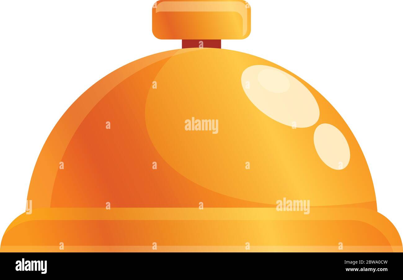 Gold hotel bell icon. Cartoon of gold hotel bell vector icon for web ...