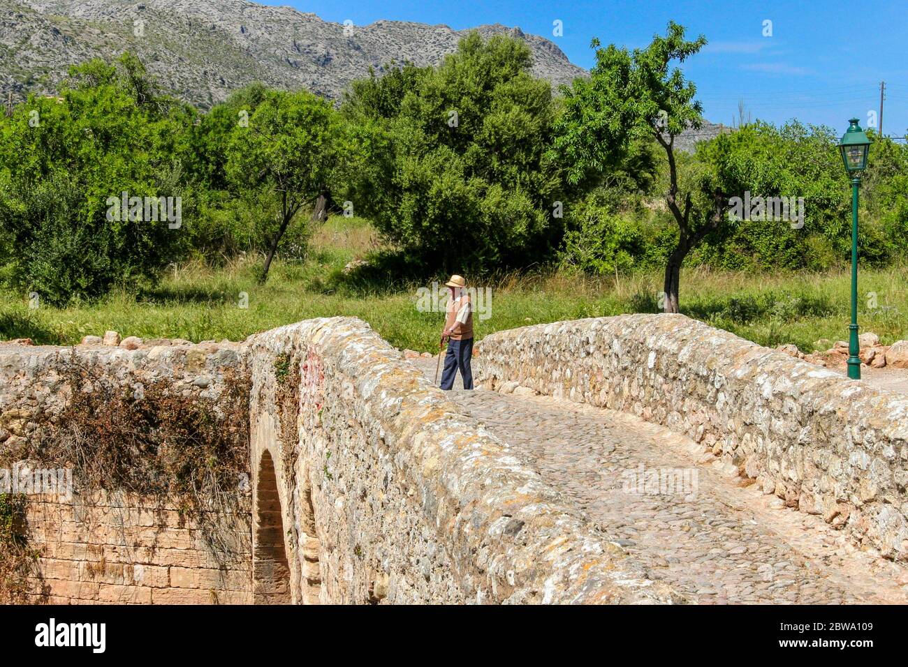 Historical Roman bridge in Pollensa, Mallorca, Balearic Islands, Spain ...