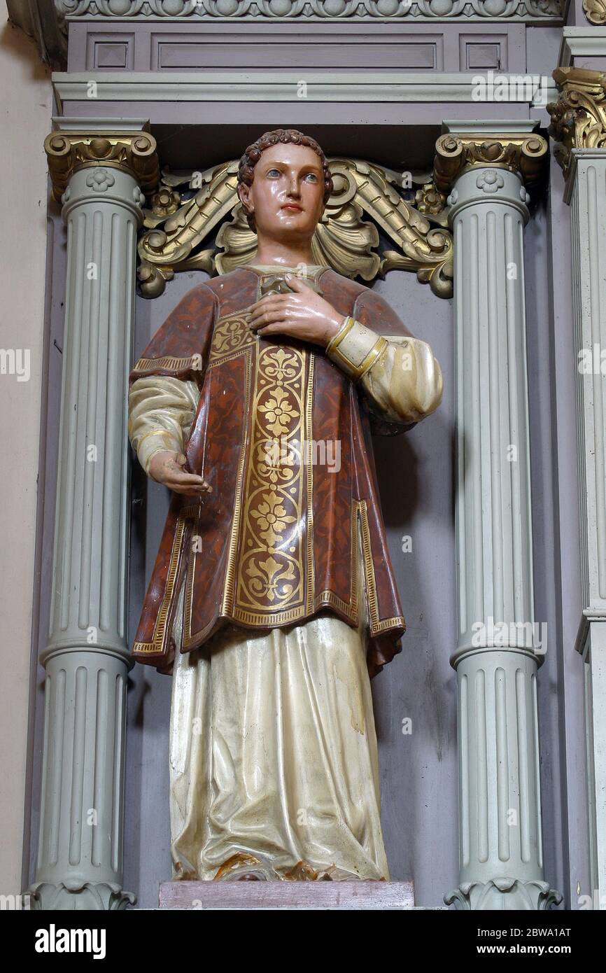 St. Stephen statue at St. Anthony of Padua altar at St. Catherine of ...