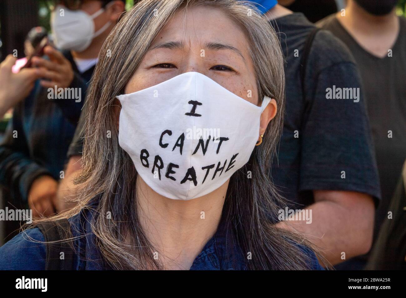 New York Ny May 30 2020 A Protester Wearing Facial Masks Seen On