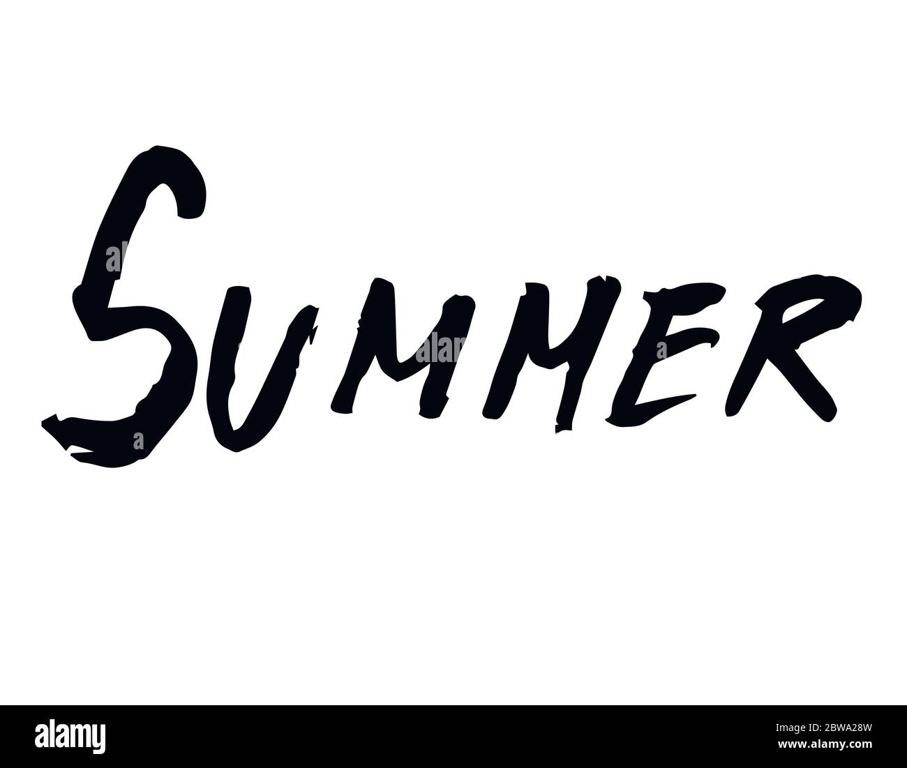 Summer sign, hand written style. Vector illustration on white ...