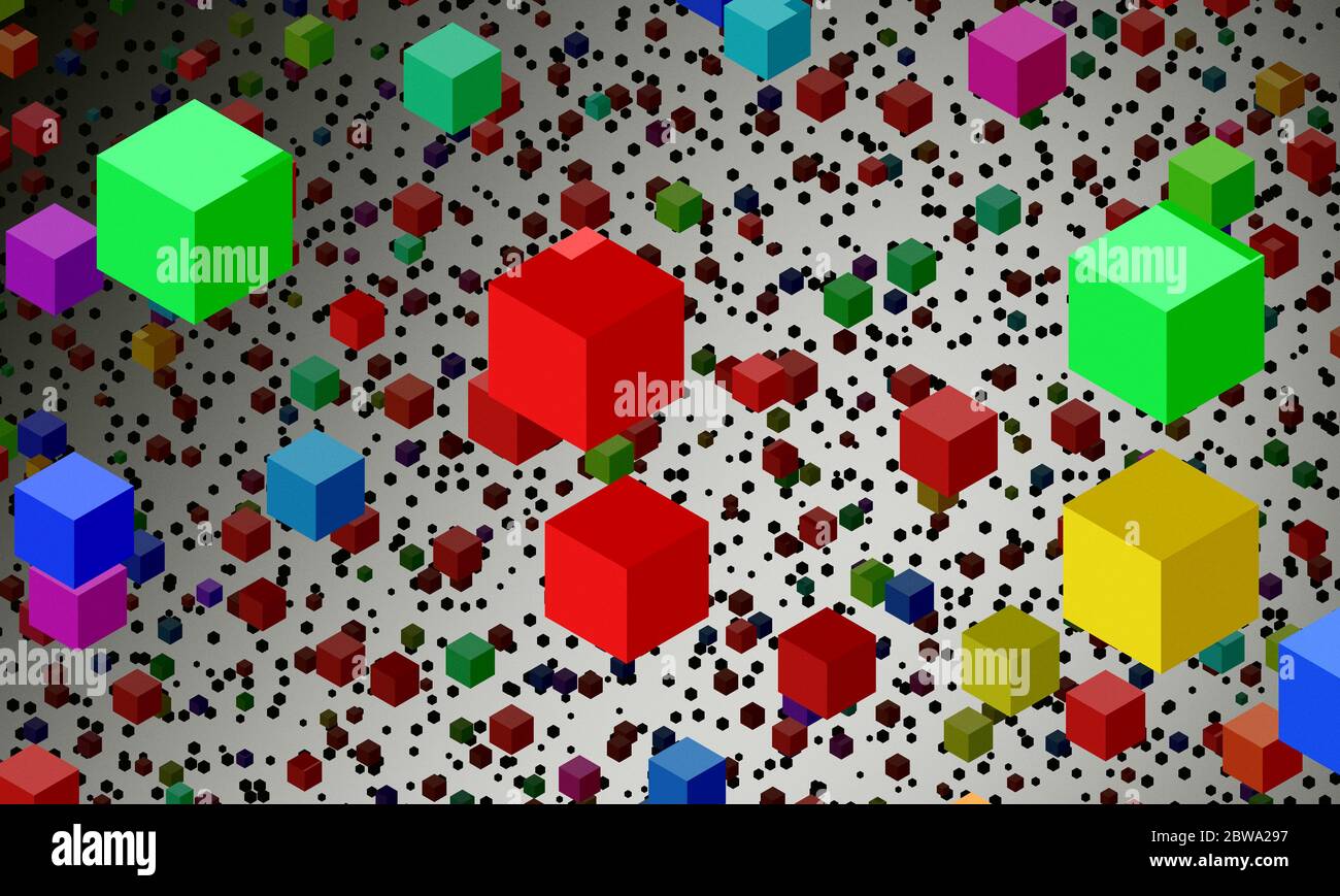 colored 3d blocks cubes Stock Photo - Alamy