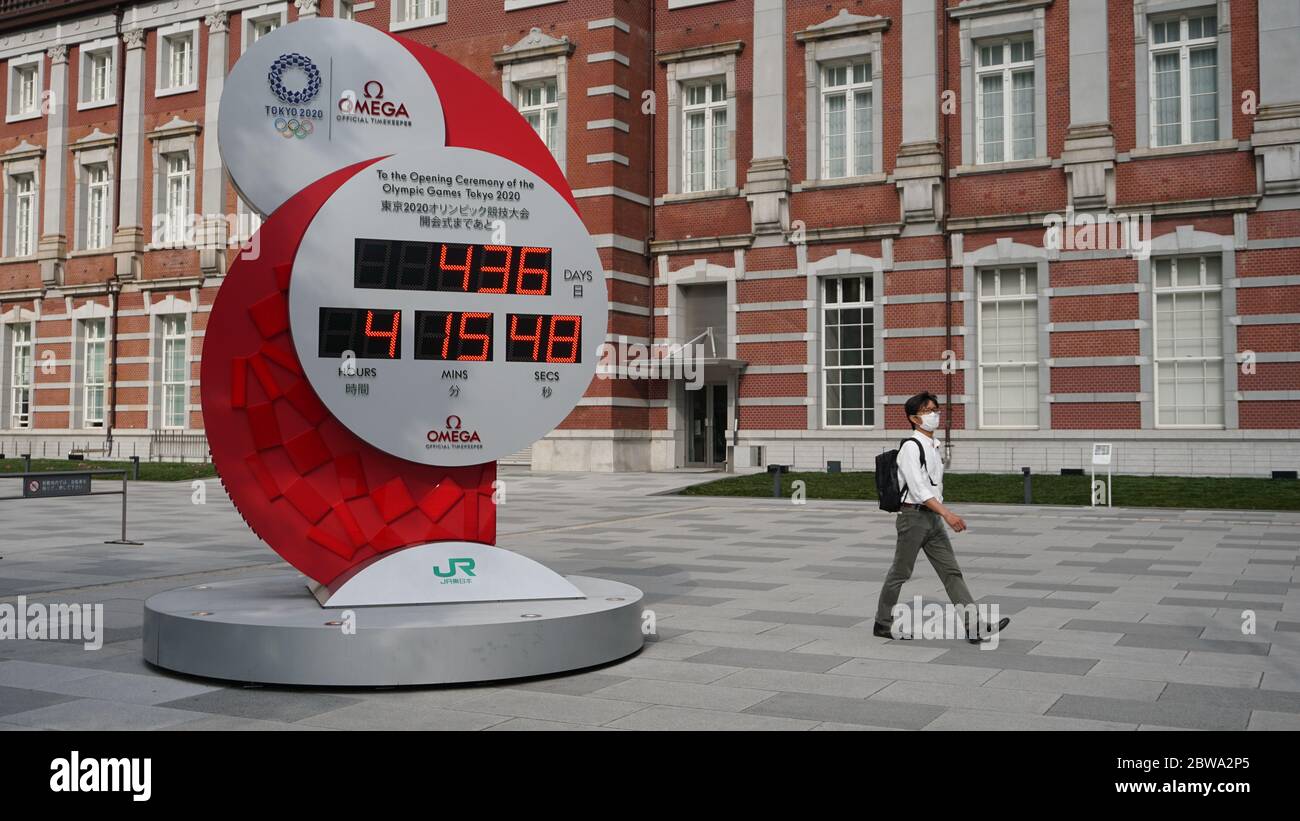 Tokyo, Japan May 2020 - Tokyo Olympic Countdown at Tokyo Station Stock ...