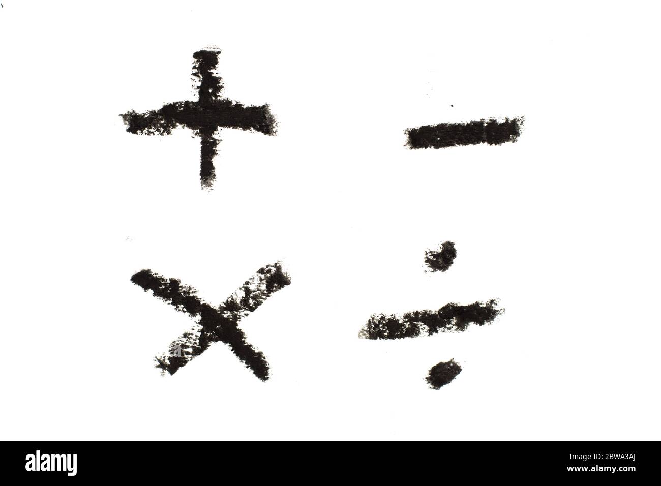 Black color oil pastel drawing in mathematics symbol shape (Plus, minus ...