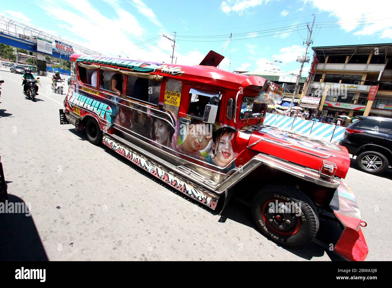 Philippines. 31 May 2020. A jeepney vehicles travelling along Marcos ...