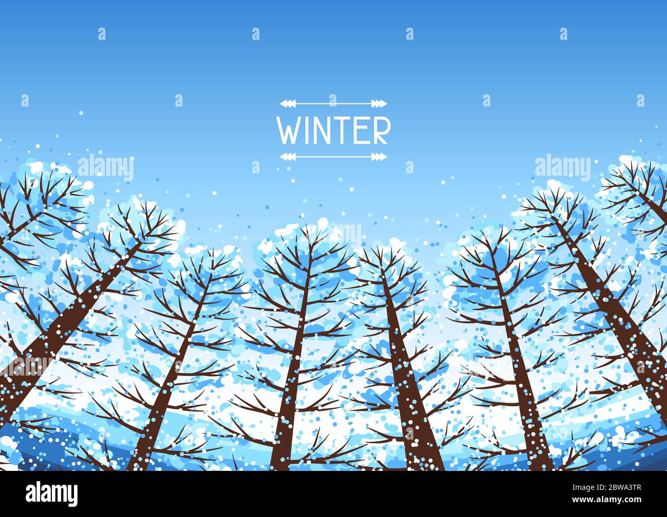 Winter forest background with stylized trees Stock Vector Image & Art ...