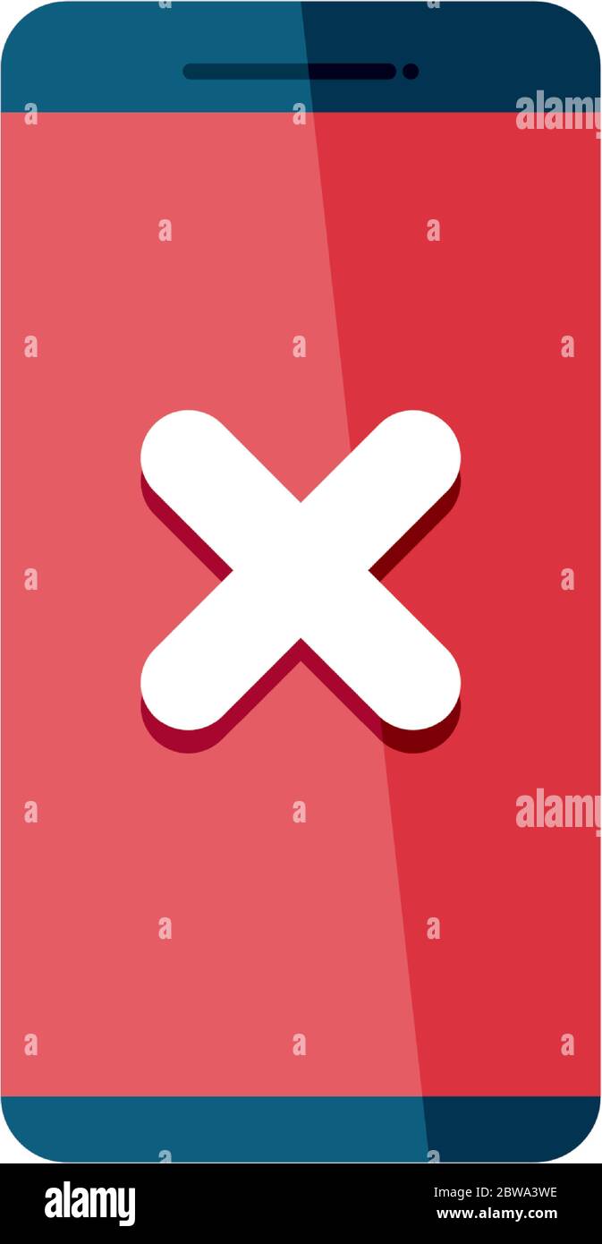 smartphone with error symbol , data protection or digital online ...