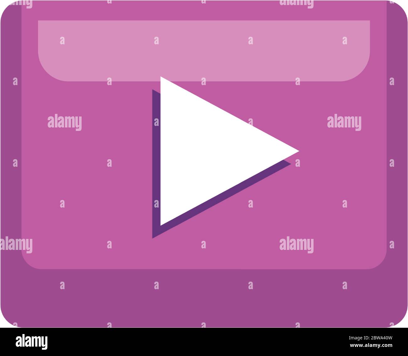square button with play sign on white background Stock Vector Image ...