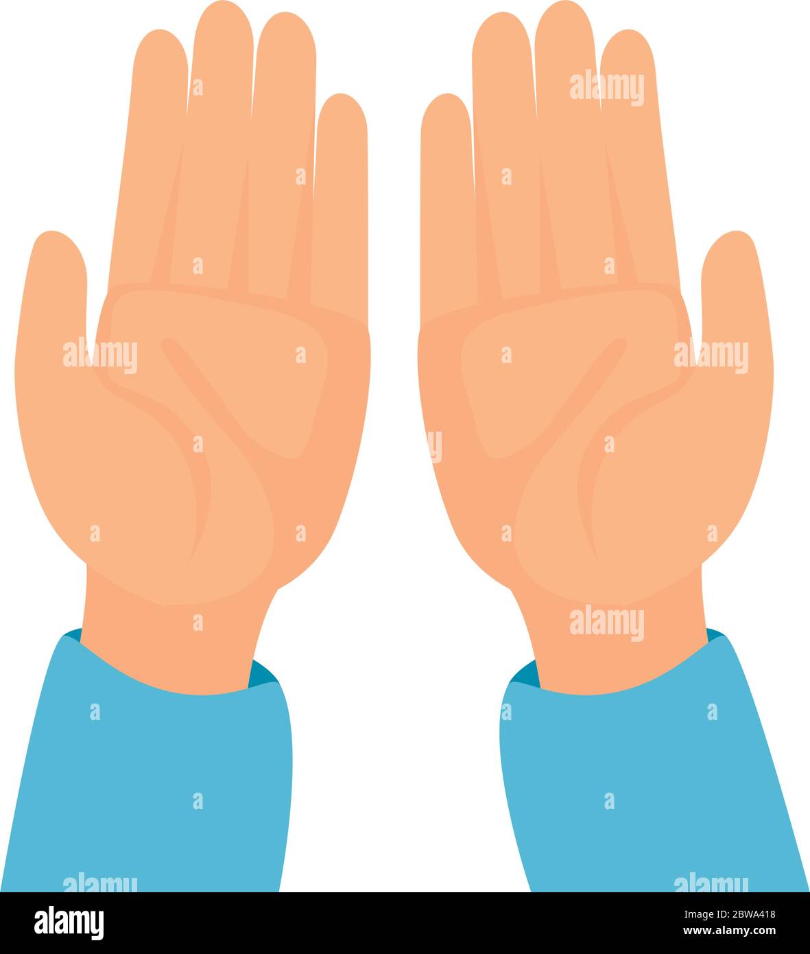 two empty hands together on white background Stock Vector Image & Art ...