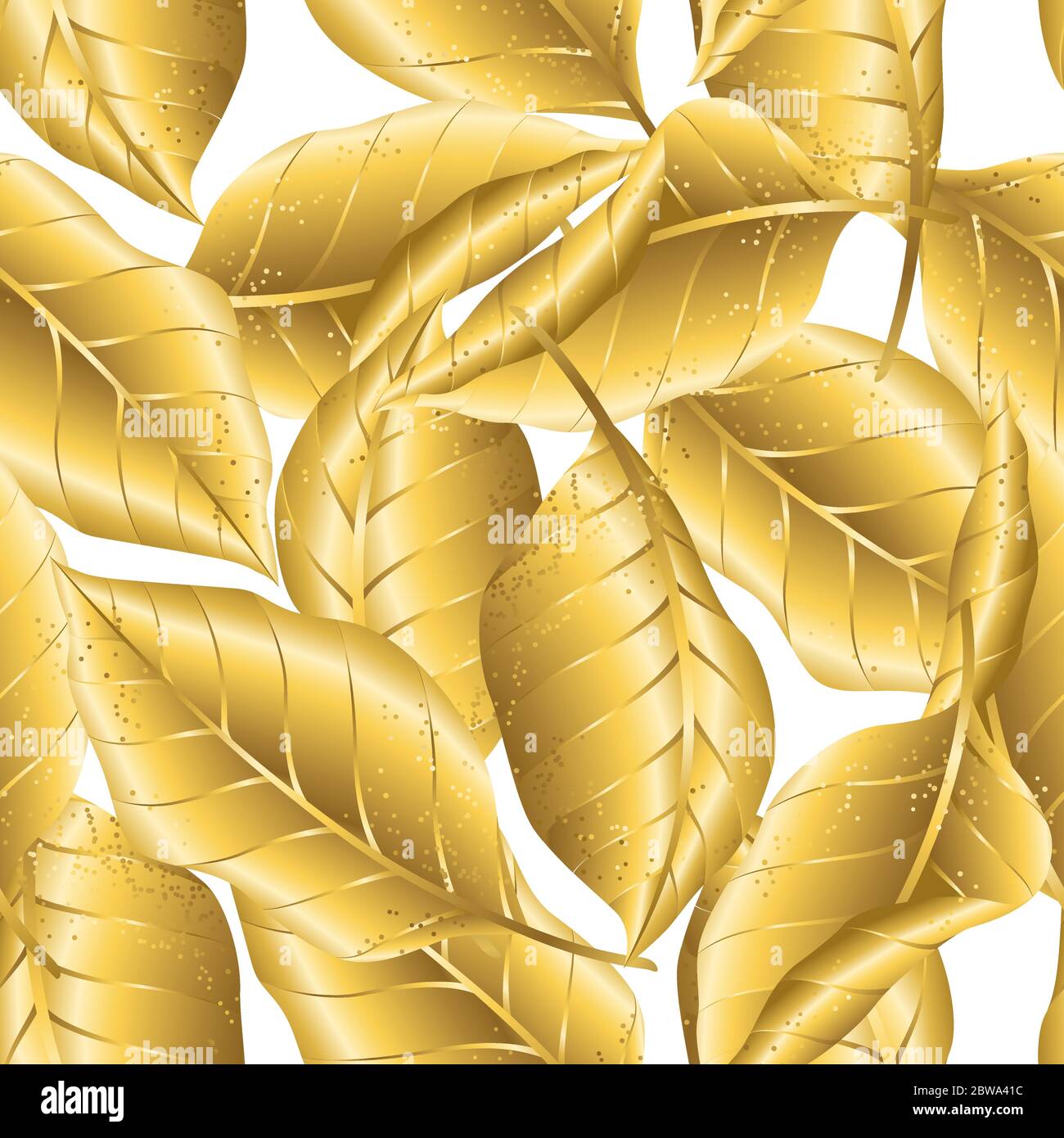 Seamless floral pattern with gold autumn foliage Stock Vector Image ...