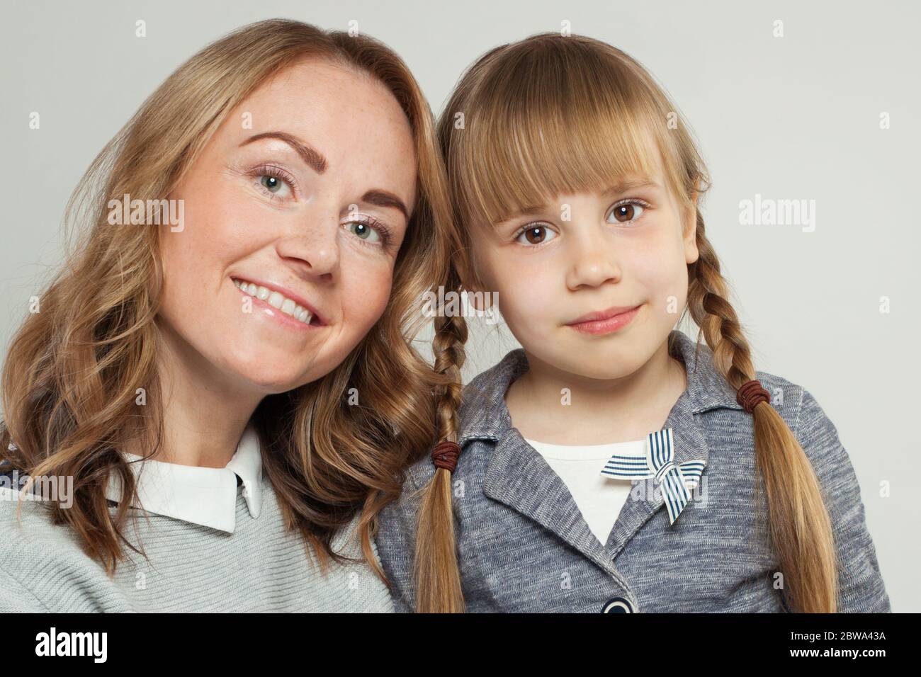 Happy family portrait. Happy mother and child faces close up Stock ...