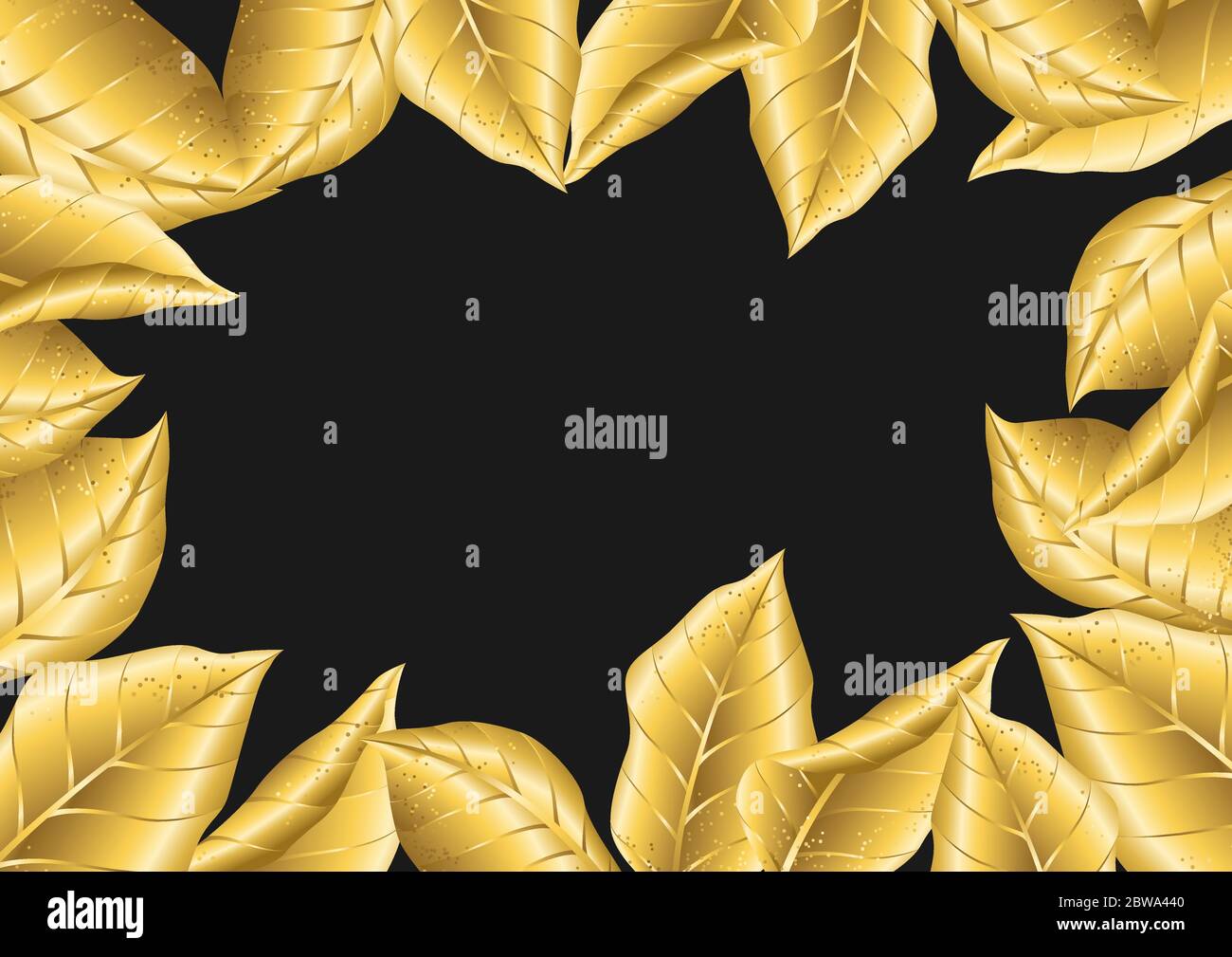 Floral background with gold autumn foliage Stock Vector Image & Art - Alamy