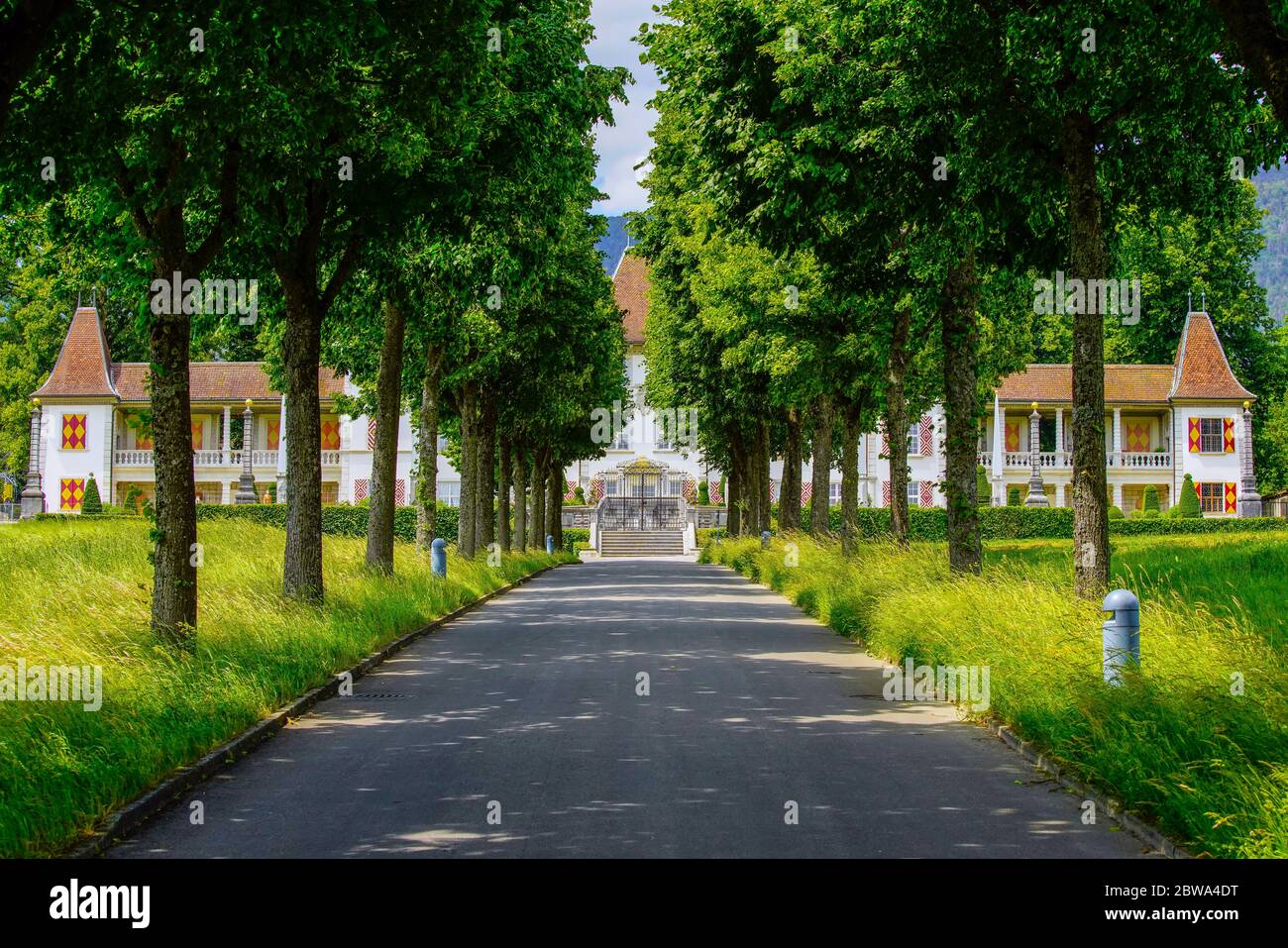 Front view of Waldegg Castle. French and Italian style elements mix ...