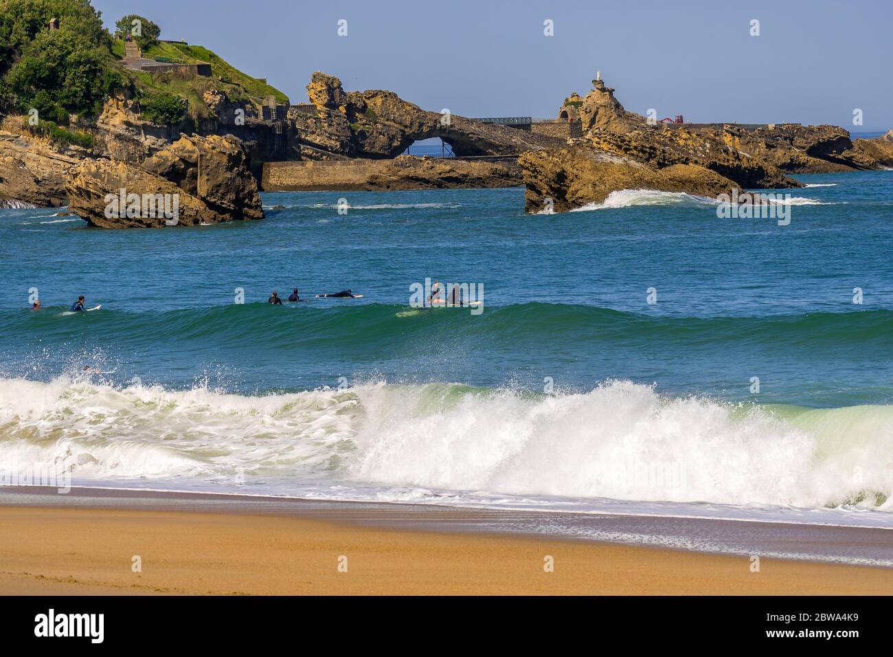 Biarritz city of surfing. Urban architecture, city skyscraper, downtown ...
