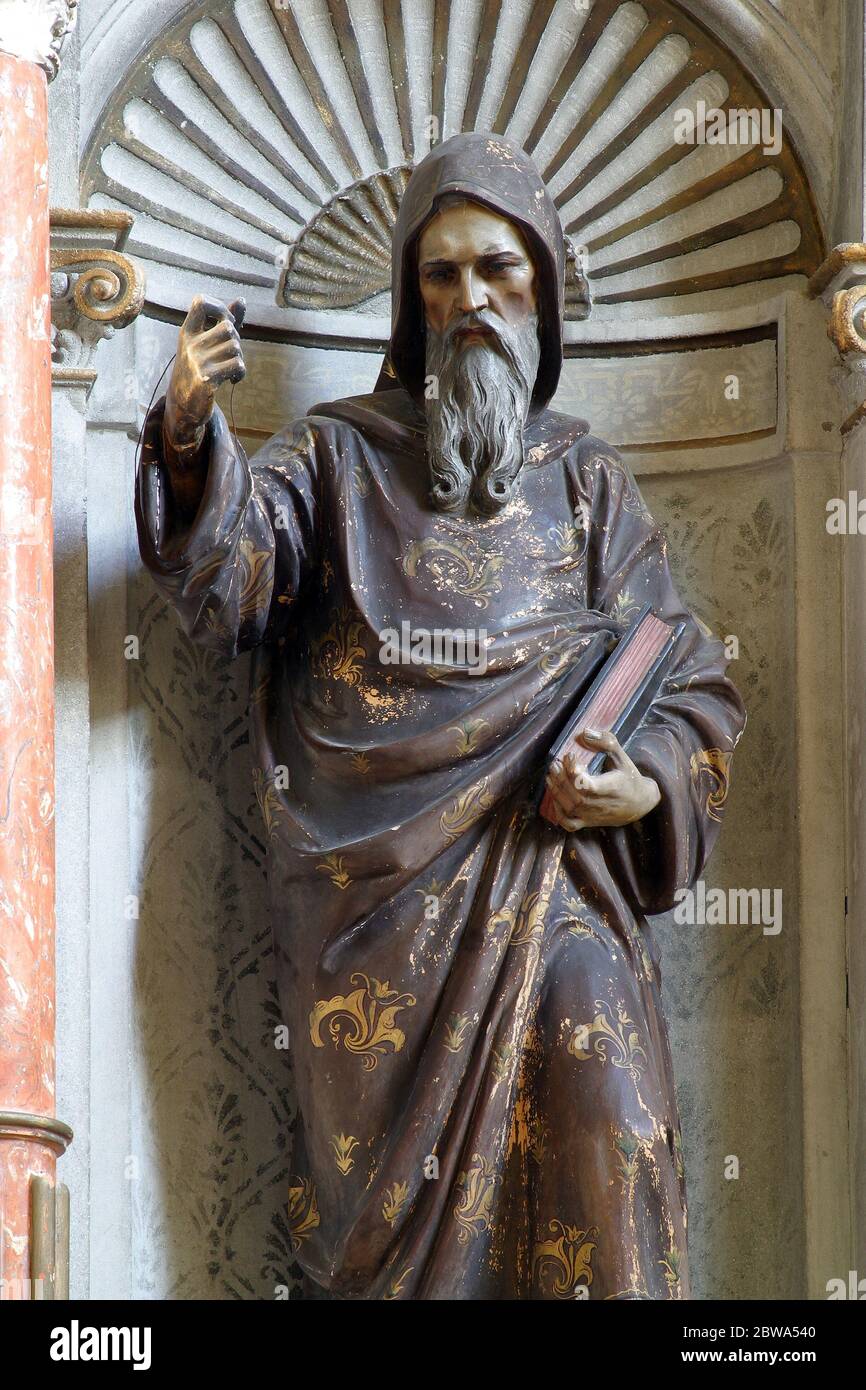 St. Methodius statue on the main altar at St. George's Church in Mala ...
