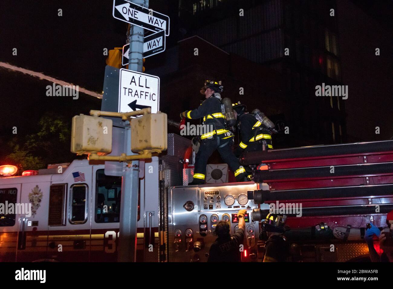 Burning nypd cruiser hi-res stock photography and images - Alamy