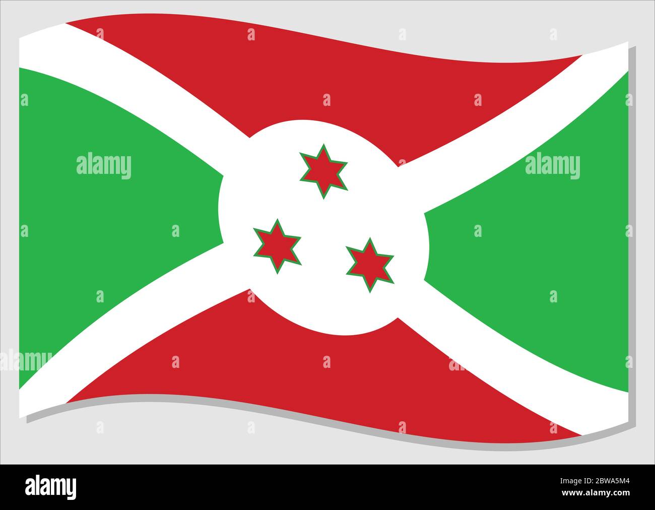 Waving Flag Of Burundi Vector Graphic Waving Burundian Flag