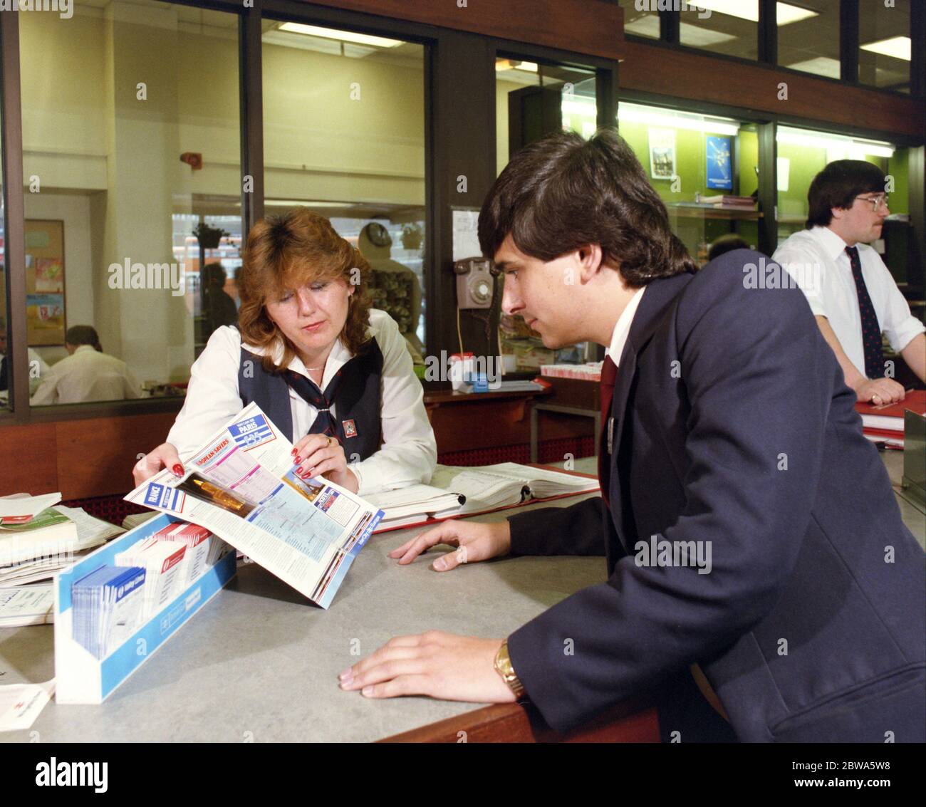 British Rail Customer Service in a Booking Hall Stock Photo - Alamy