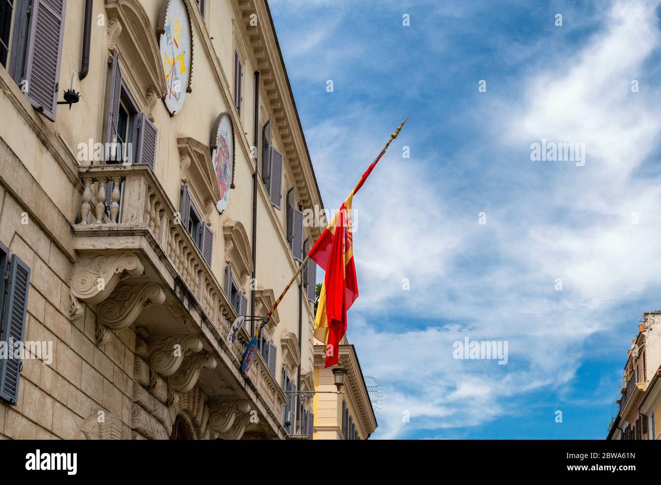 Rome / Italy - May 2, 2015: The Palace of Spain, Monaldeschi Palace ...