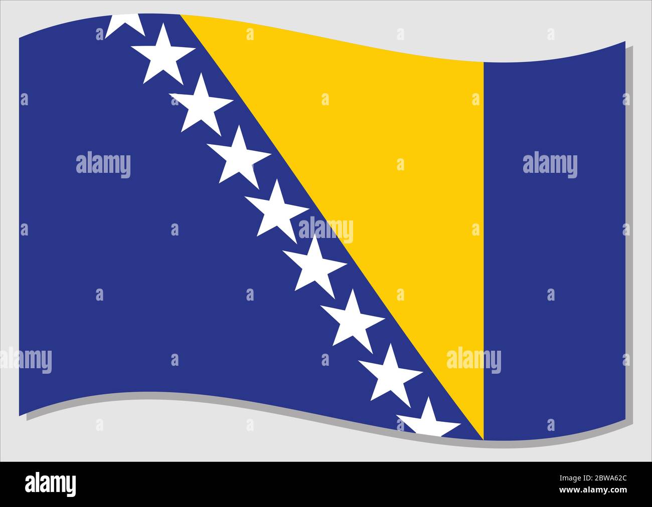 Waving bosniak flag Stock Vector Images - Alamy