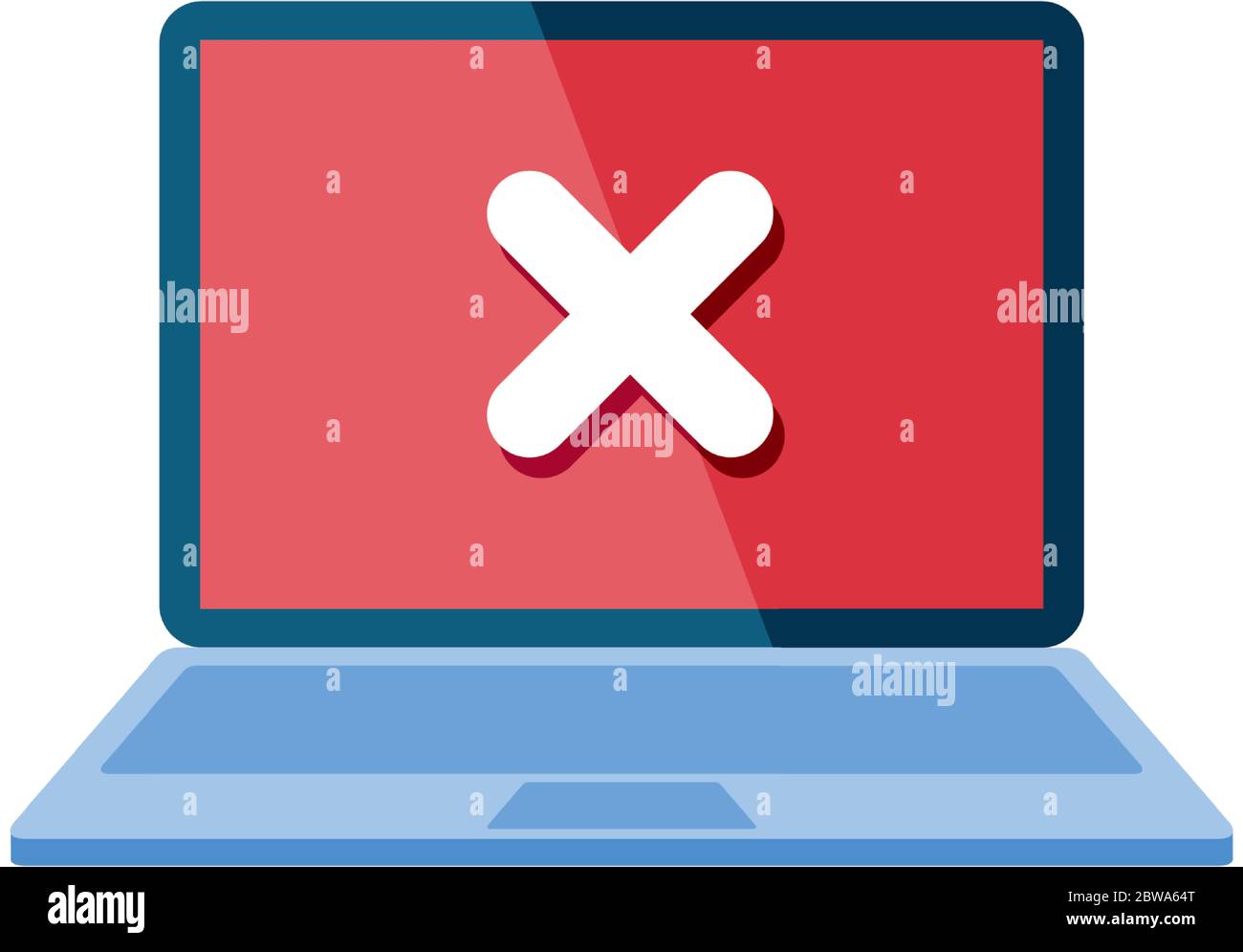laptop with error notification icon Stock Vector Image & Art - Alamy