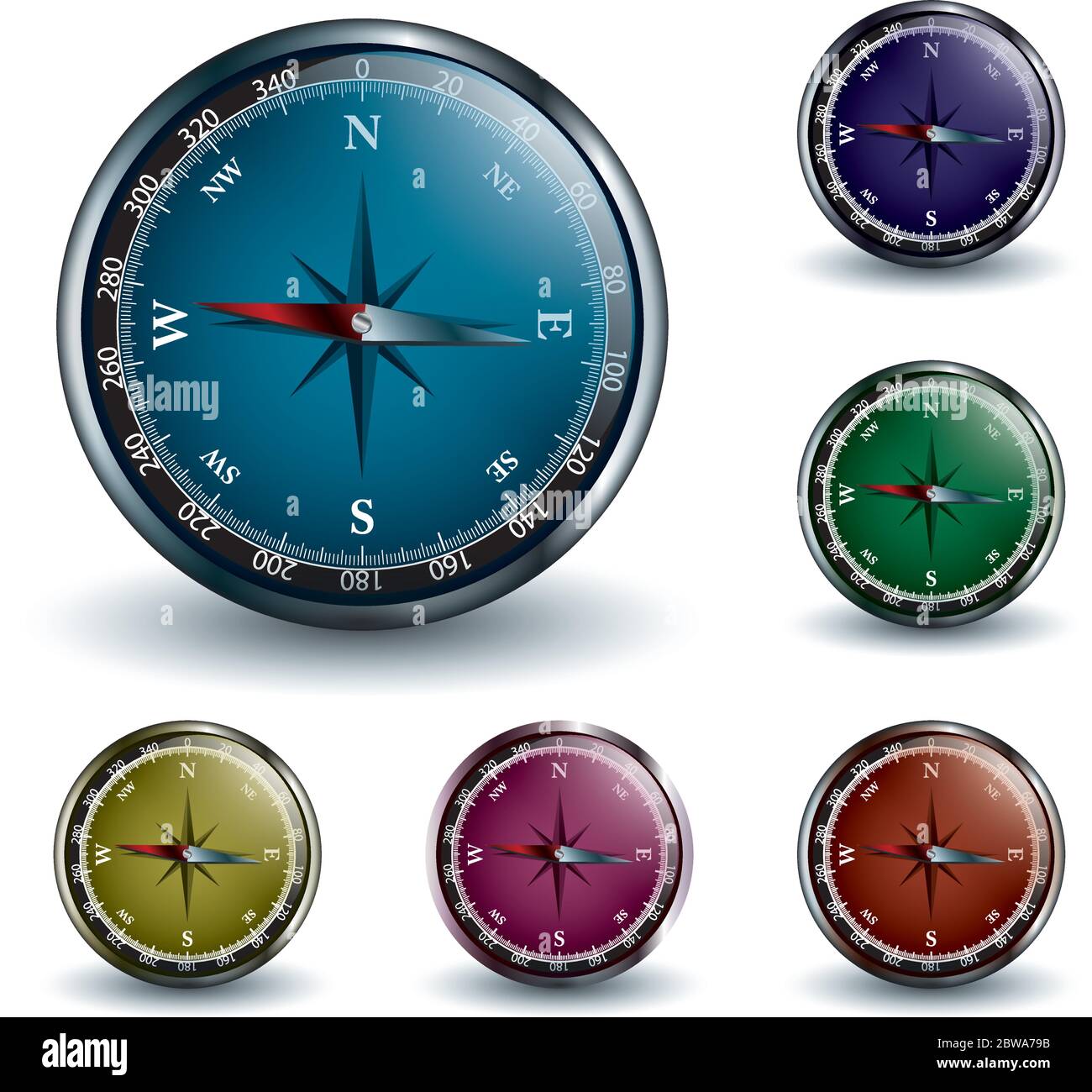 Realistic vector compass. Isolated on white background Stock Vector ...