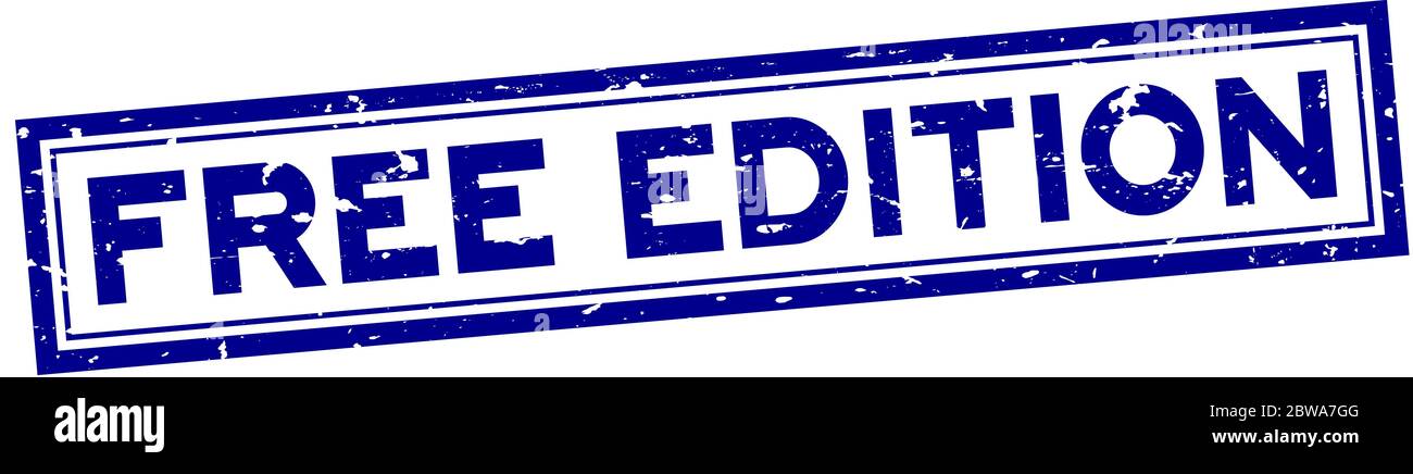 Grunge blue free edition word square rubber seal stamp on white background Stock Vector Image ...