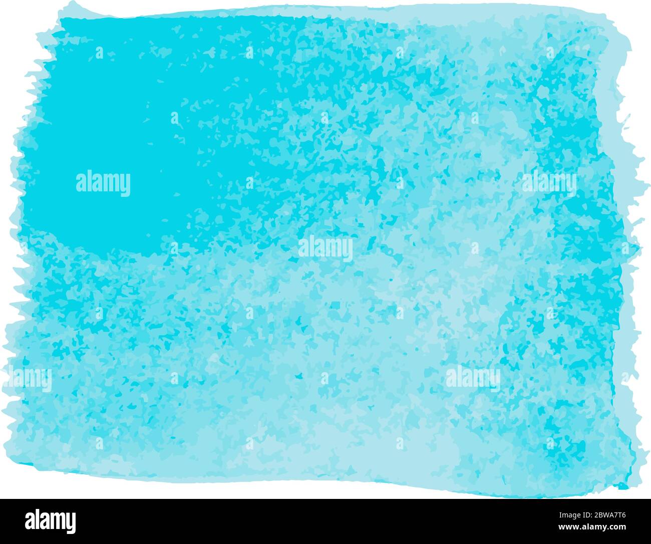 Cyan or light blue color watercolor handdrawing as brush or banner on ...