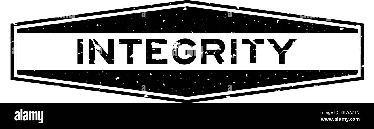 Grunge black integrity word hexagon rubber seal stamp on white background Stock Vector Image ...