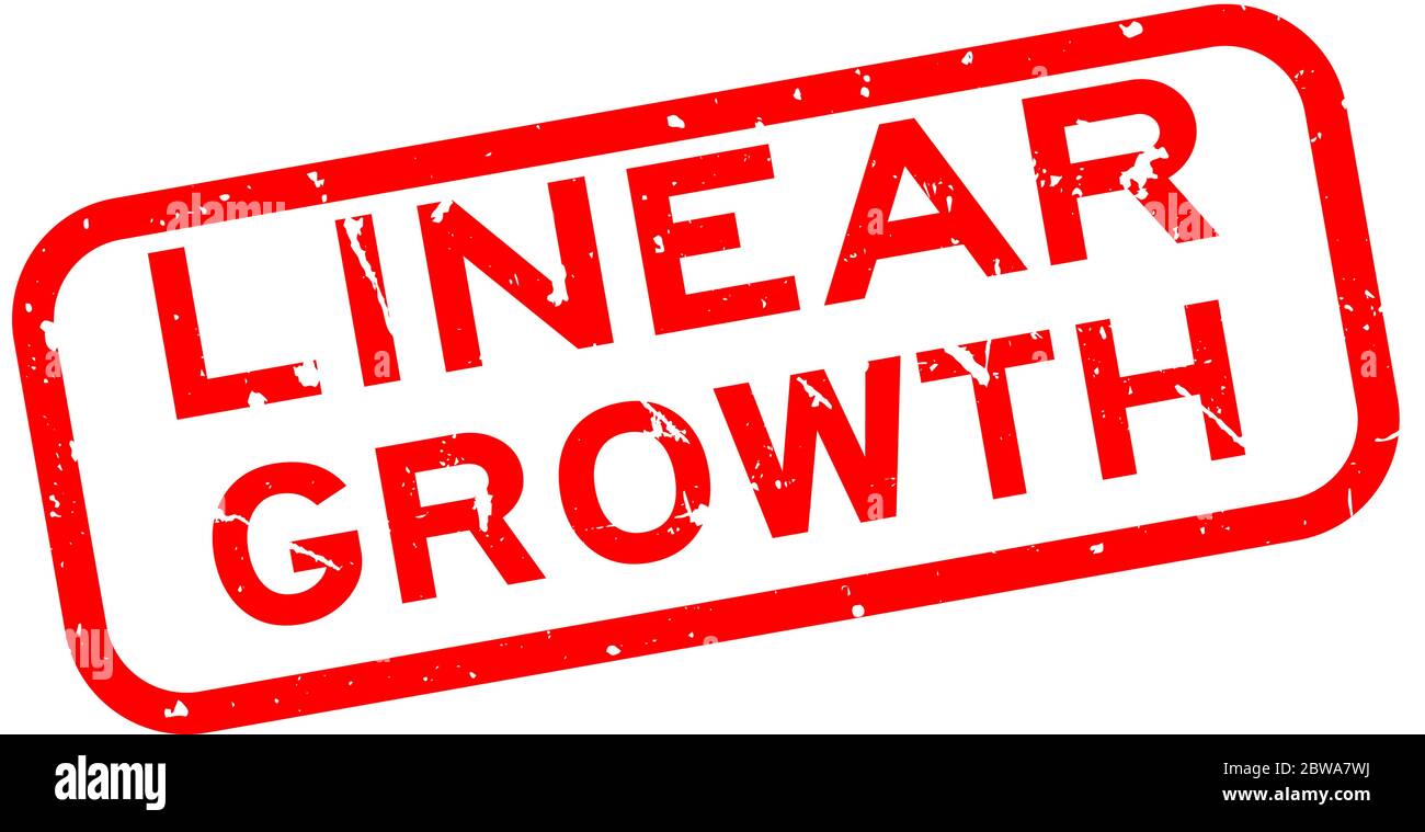 Grunge red linear growth word square rubber seal stamp on white ...