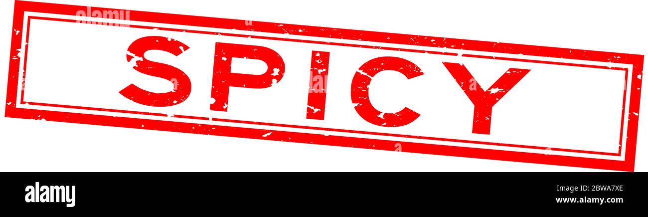 Grunge red spicy word square rubber seal stamp on white background Stock Vector Image & Art - Alamy