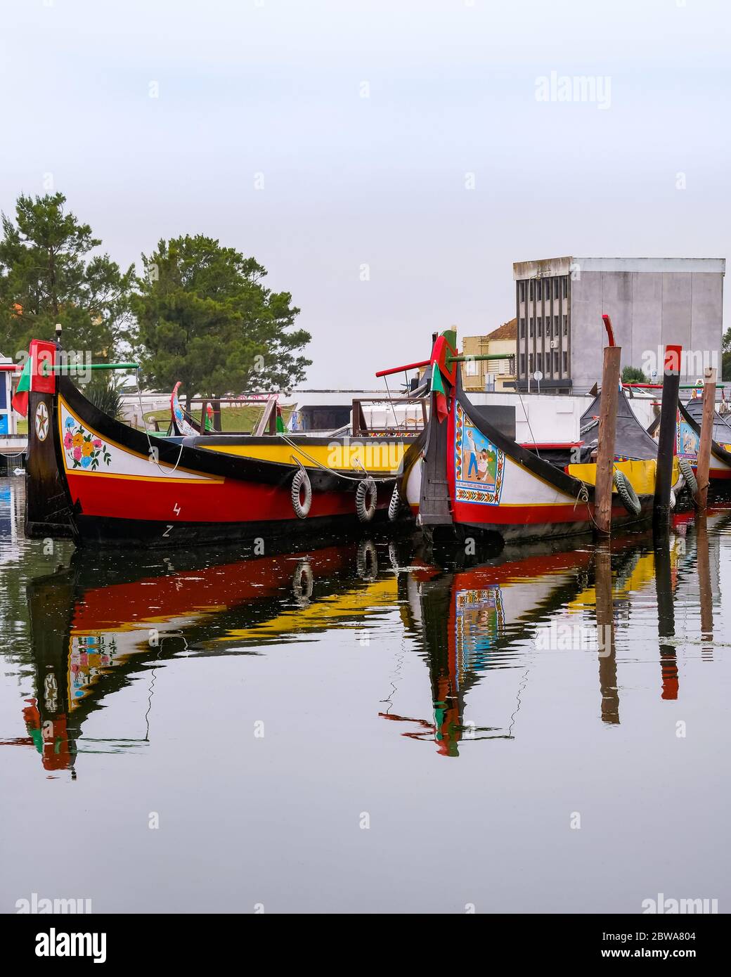 Coloured Traditional "Moliceiro" Boats in "Ria" - Aveiro, Portugal ...
