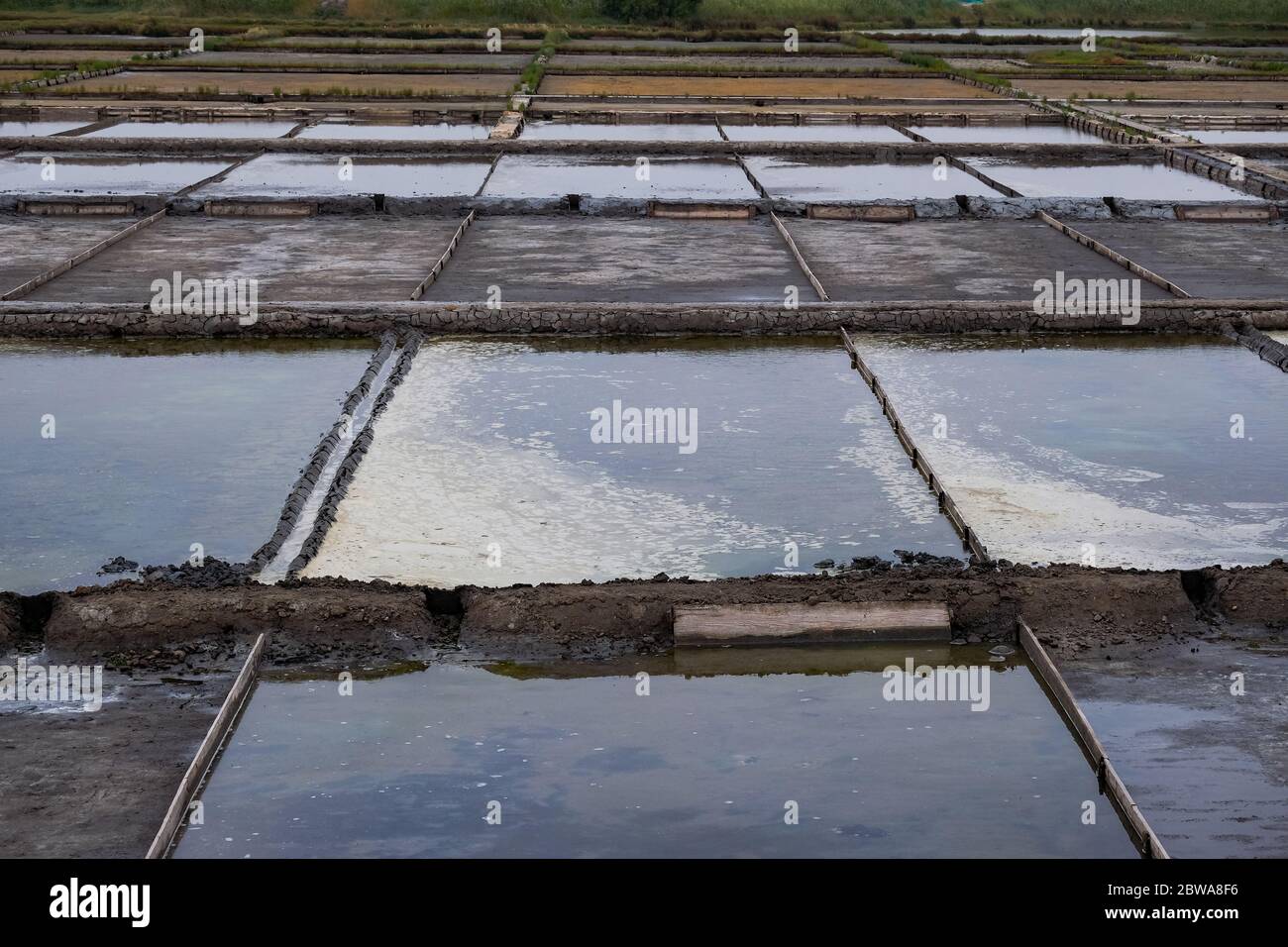 Salt Pans Landscape and Textures in Aveiro, Portugal Stock Photo - Alamy