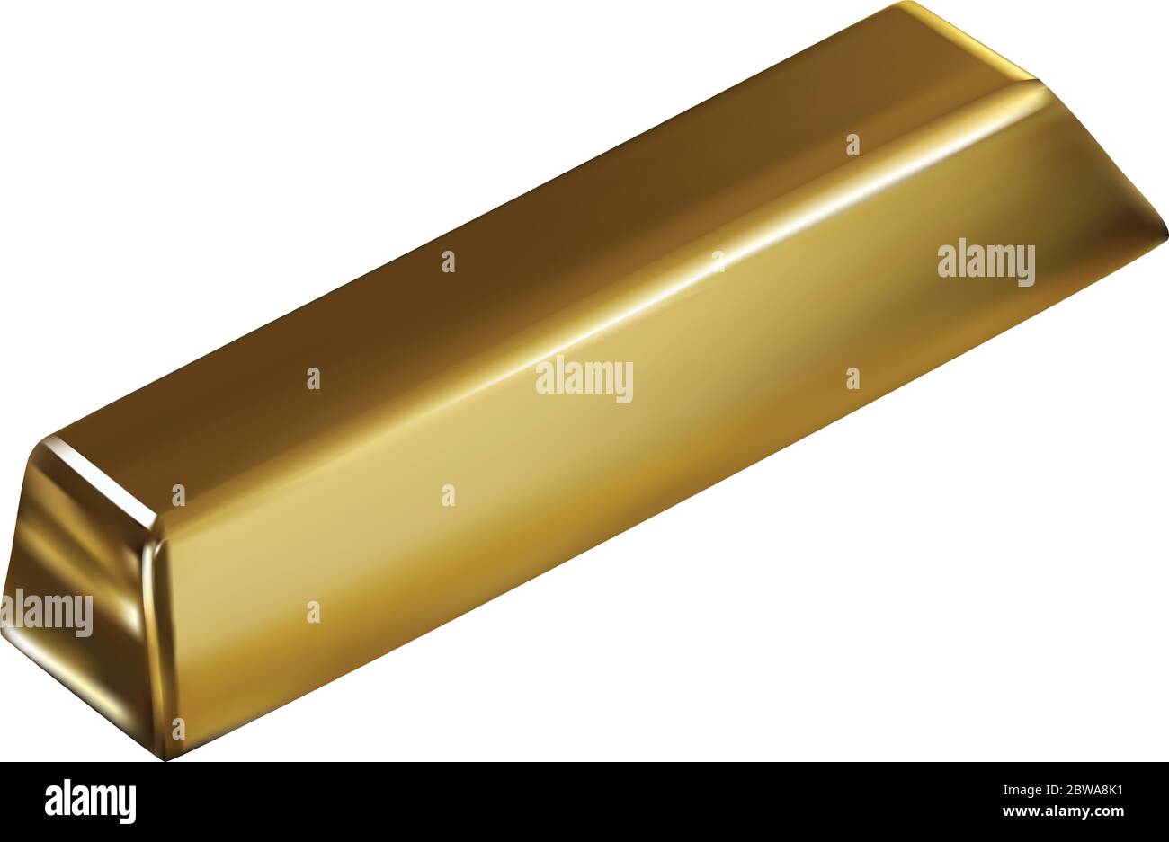 Realistic vector gold bar. Isolated in white background Stock Vector ...