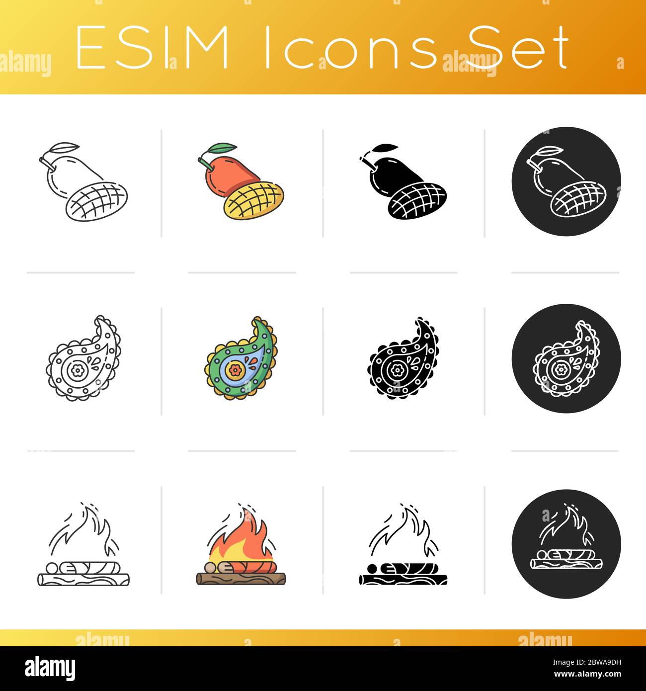 Indian culture icons set Stock Vector Image & Art - Alamy